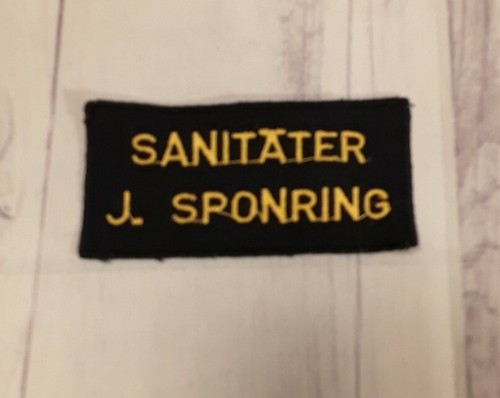 German Patch ~ Sanitater (Sanitary) - J. Sponring ~ Name Plate ~ C-80 ...