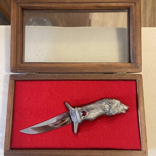 Michael Ricker Pewter Wolf Knife in Wood Case, #93 Of 775 | eBay