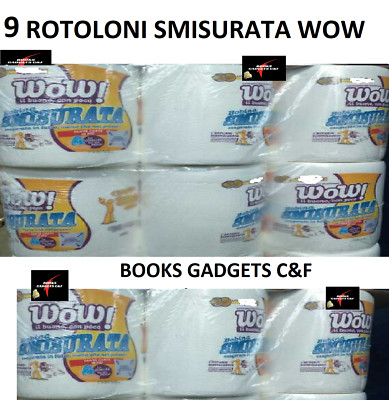 9 Rotoloni WOW Tovaglioli Bobina Asciugatutto Monorotolo 2 Veli Smisurata | eBay