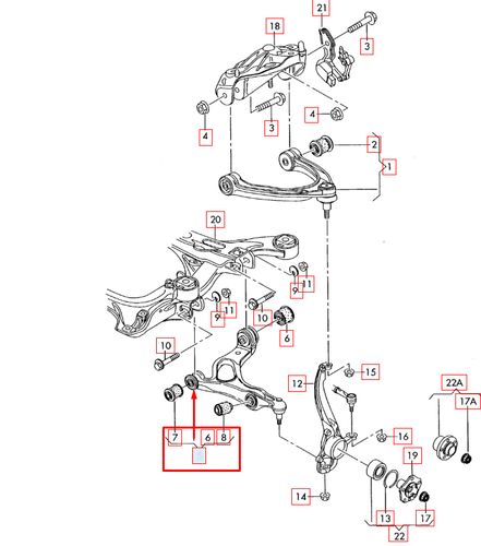Audi Q7 4L Front Lower Right Side Wishbone 7P0407152E NEW GENUINE 2015 ...