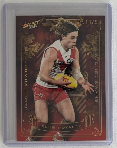 2024 Select Footy Stars Club Royalty James Rowbottom 13/99 Sydney Swans ...