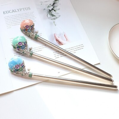 Binyeo Pastel Flower Silve Korean Traditional Accessory HANBOK Binyeo ...