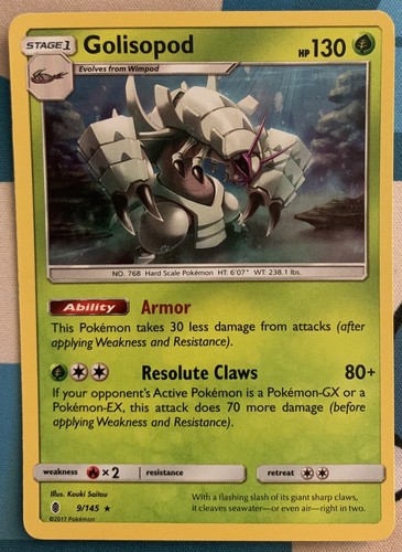 Golisopod - 9/145 - S&M Guardians Rising - Pokémon - Holo Rare - NM/M ...