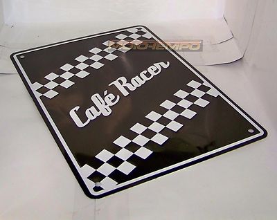 Cafe Racer Novelty Aluminium Wall Sign Gift Present Idea Pre-Drilled ...