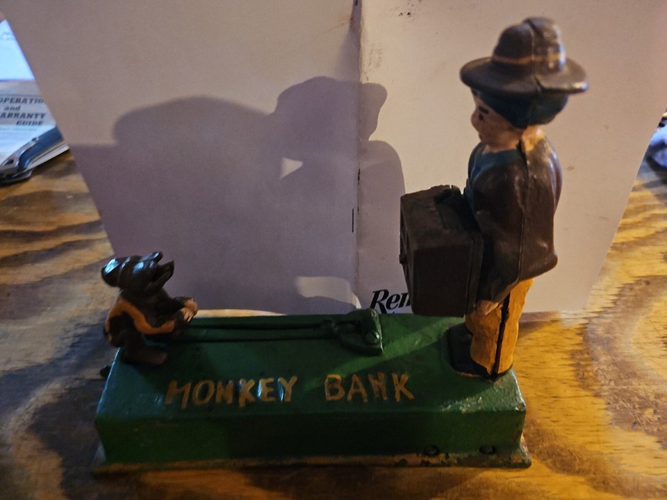 Vintage Monkey Bank, Solid Metal | eBay
