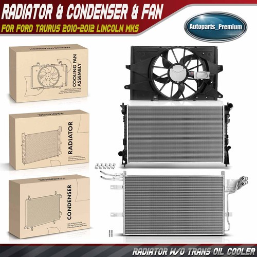 Radiator & AC Condenser & Cooling Fan Kit for Ford Taurus 2010-2012 ...