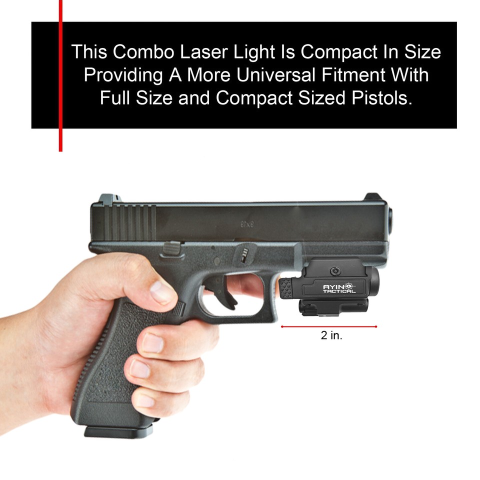800 Lumen LED Gun Light, Rechargeable, Quick Detach Mount, Ayin Pistol ...