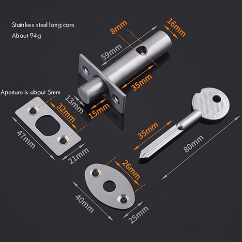 Fire Door Stainless Steel Hidden Tubewell Key Mortise Lock with Long C ...