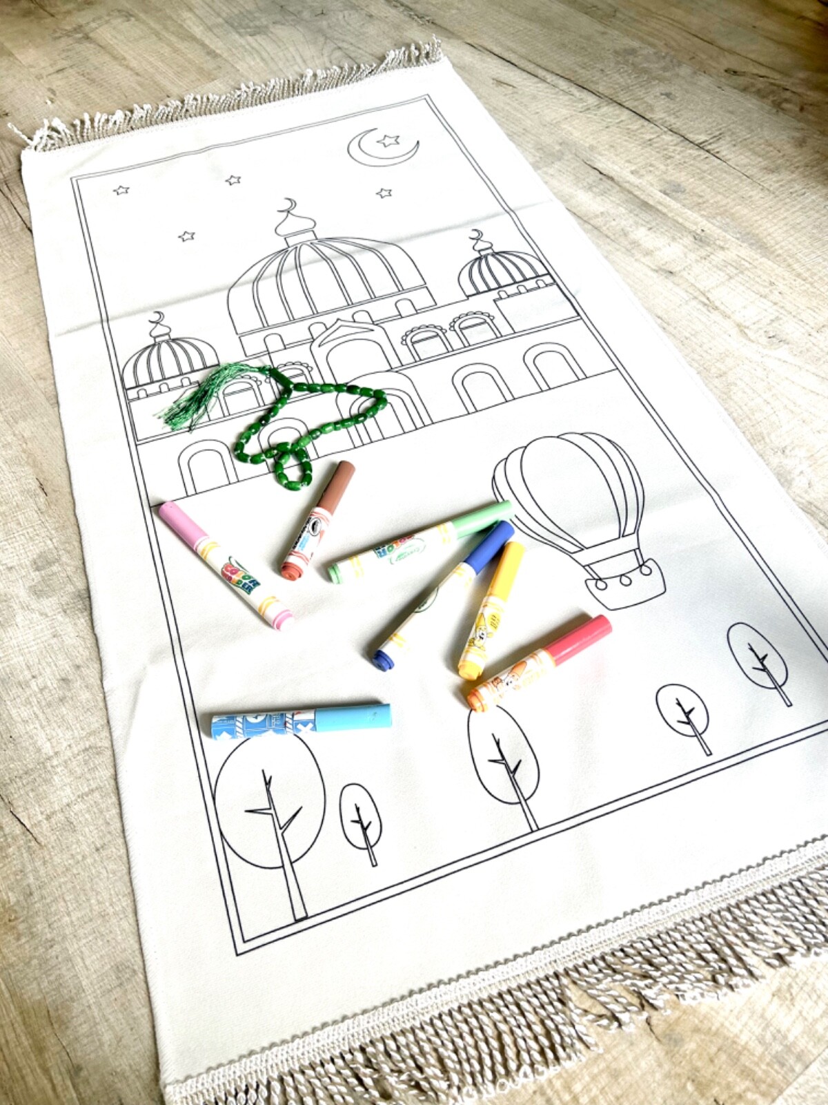 Children’s Kids Colour in Prayer Mat Salah Mat | Reusable | Islamic ...