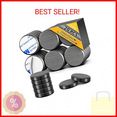 20Pack Magnets for Crafts w/ Adhesive Backing, Round Disc Magnets ...