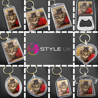 Blank Clear Acrylic Keyrings - Make Your Own Photo Keyrings - Insert ...