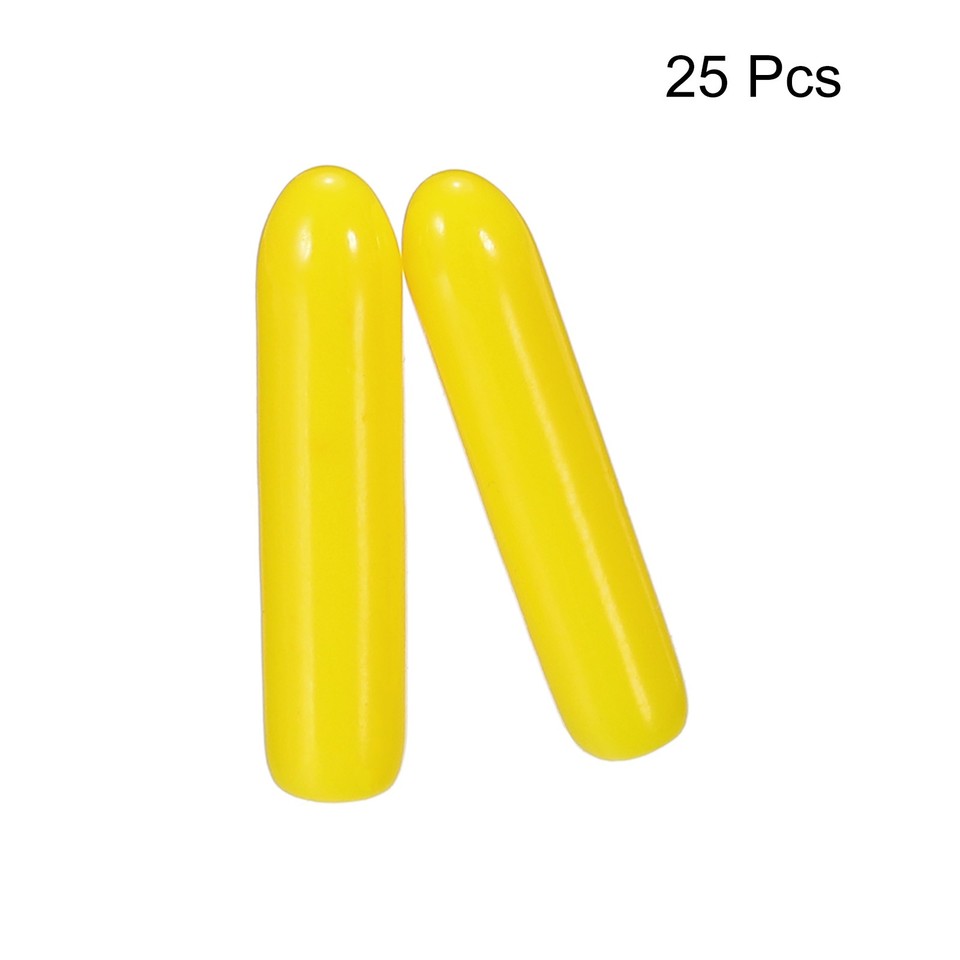 25pcs Rubber End Caps 2mm Round End Cap Screw Thread Protectors Yellow ...