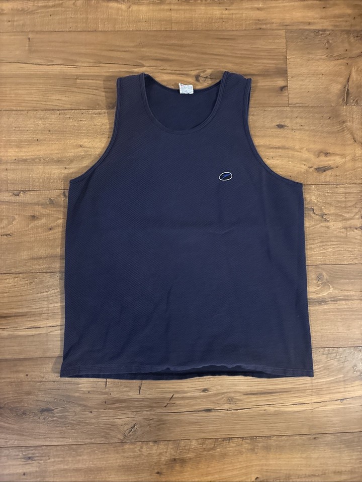 VTG 1998 Speedo Tank Top Spell-out Logo Navy Beach Pool USA - Men’s L ...