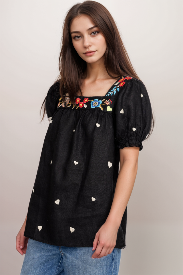Johnny Was JWLA Maris Square Neck Park Blouse J17523 | eBay