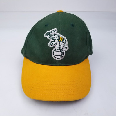Vintage Oakland A's Stomper Logo Strap Back Hat Cap Green Gold Gray ...