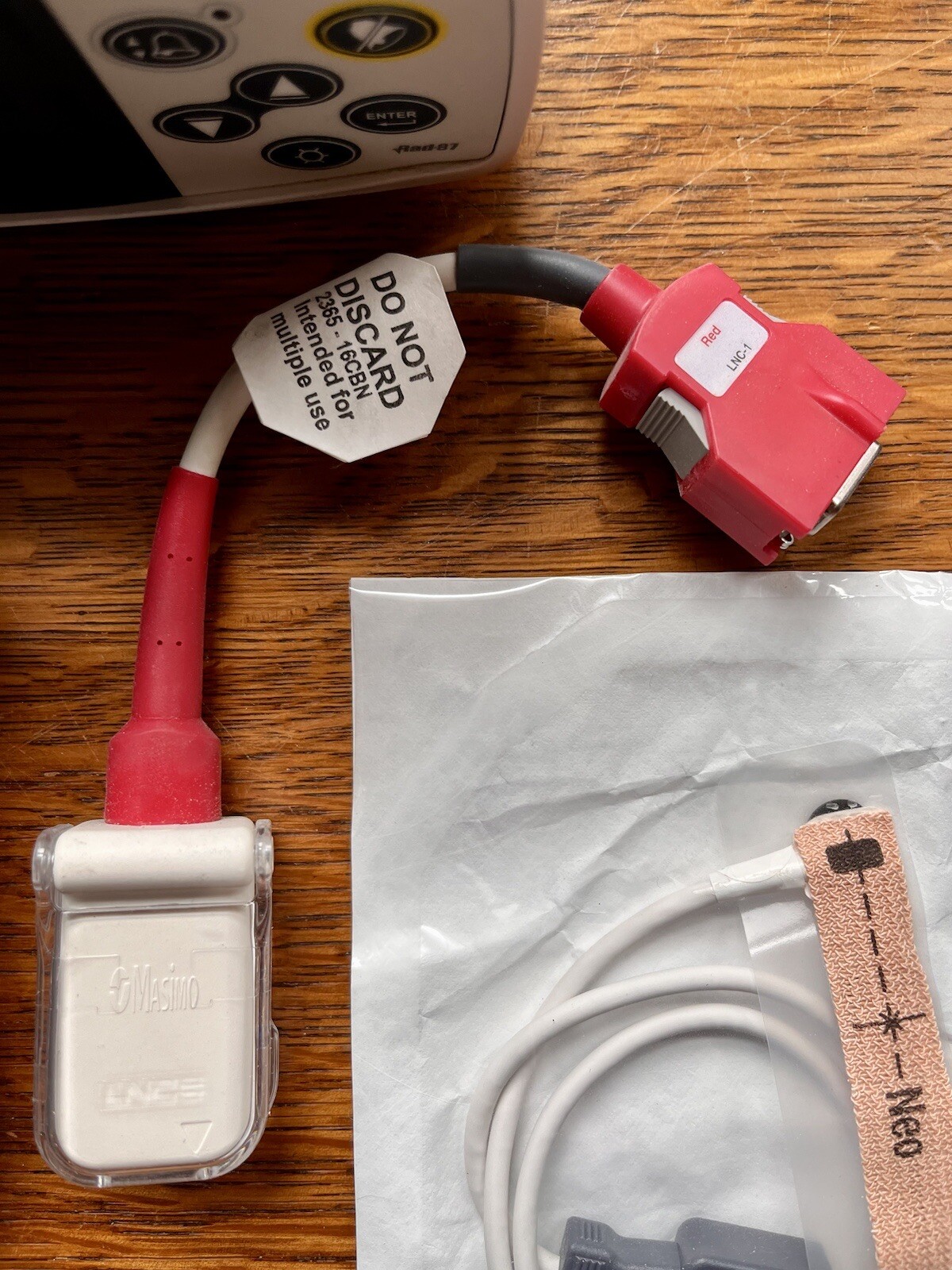 Masimo Rad-87 Pulse Oximeter + Power Cord, LNC-1 Cable, LNCS Neo Sp02 ...