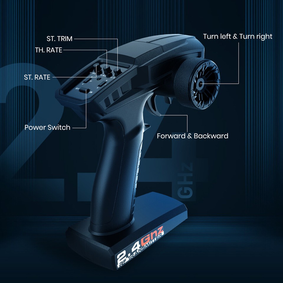 DEERC 206E 1:10 Scale RC Car Brushless 60km/h RC Monster Truck High ...