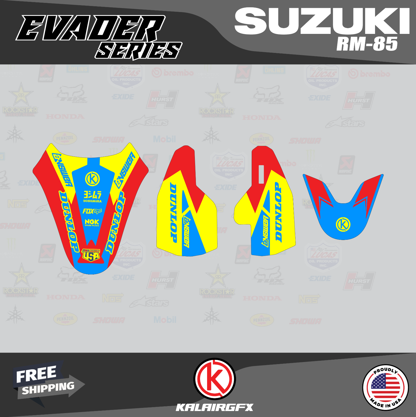 Graphics Decal Kit For Suzuki RM85 (2001-2023) RM 85 Evader Series ...