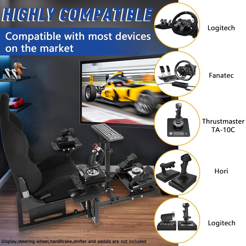 Hottoby G920 Flight Racing Simulator Cockpit with Seat Fit Thrustmaster ...