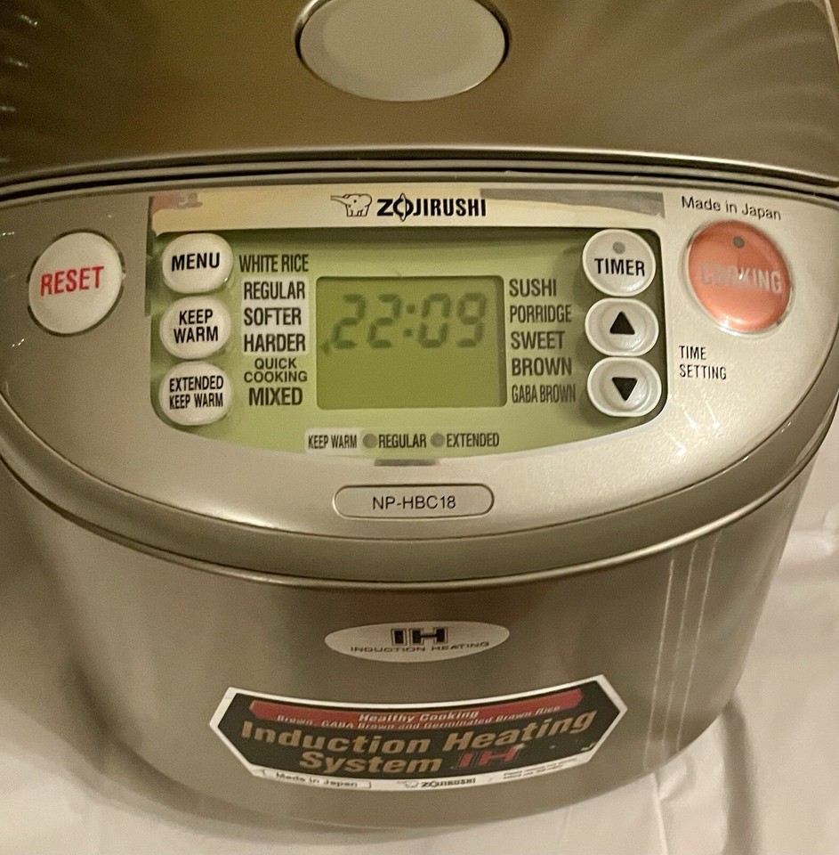Zojirushi NP-HBC18 Induction Heating Rice Cooker/Warmer 10 Cups Large ...