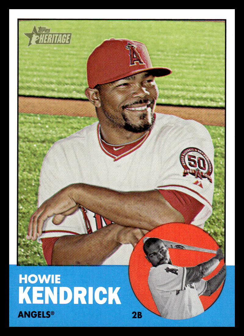 2012 Topps Heritage Howie Kendrick #57 Los Angeles Angels Baseball Card ...