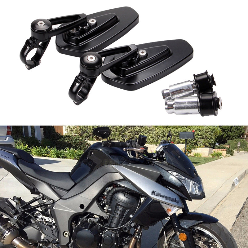 7/8" Handle Bar End Side Mirrors For Kawasaki Motorcycle Z1000 Z900 ...