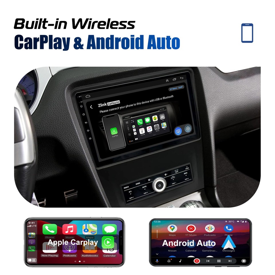 For 2010-2014 Ford Mustang Apple Carplay Car Radio Stereo Android 15 ...