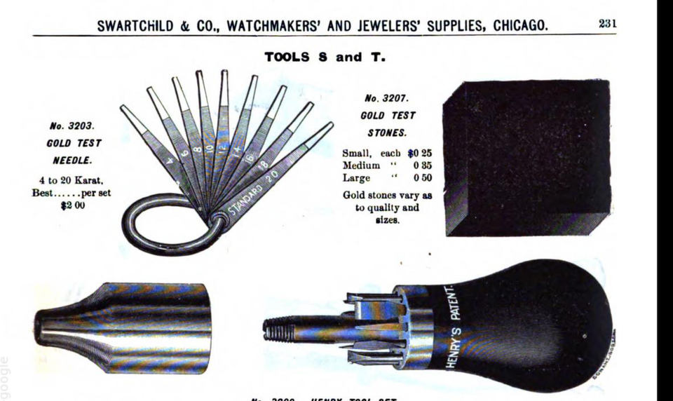 Antique Gold Testing Needles 4kt to 20kt U.S. Standard Ring Jewelers ...