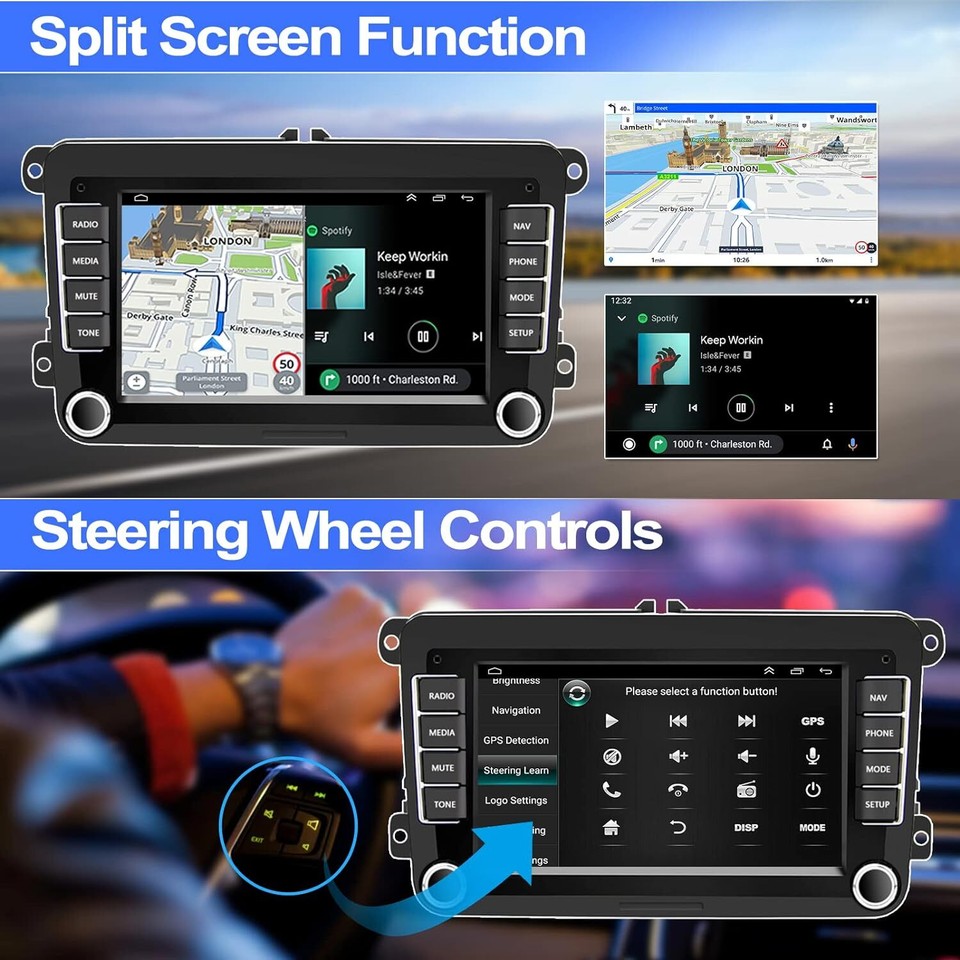 Carplay Android13 Radio Stereo For VW Golf Mk5 6 Polo Mk5 Passat Jetta ...