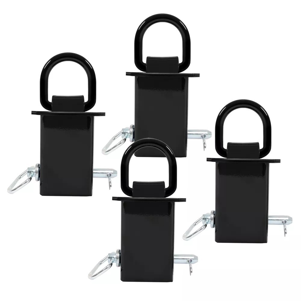 4PCS Heavy Duty 12000 Lbs Removable D-Ring Stake Pocket Powder Coated ...