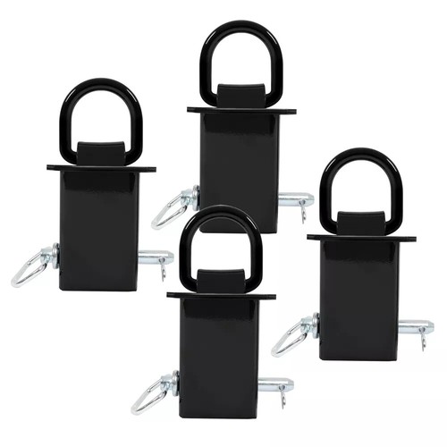 4PCS Heavy Duty 12000 Lbs Removable D-Ring Stake Pocket Powder Coated ...