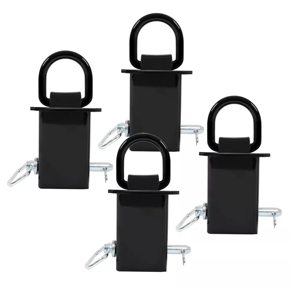 4PCS Heavy Duty 12000 Lbs Removable D-Ring Stake Pocket Powder Coated ...