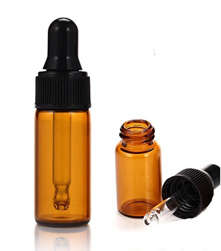 Simple-e 10pcs 5ml 1/6oz Amber Mini Glass Bottle Amber Sample Vial ...