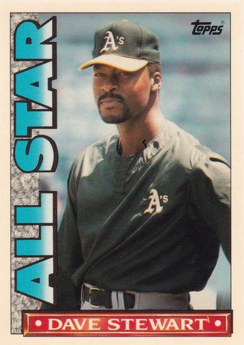 Dave Stewart 1990 Topps All Star Baseball Trading Card 16/66 Athletics ...