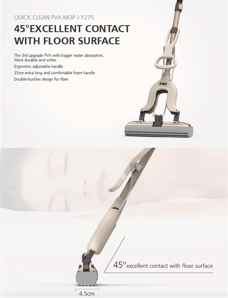 Heavy Duty Floor Cleaning Sponge Self Twisting Squeeze Mop for Kitchen ...