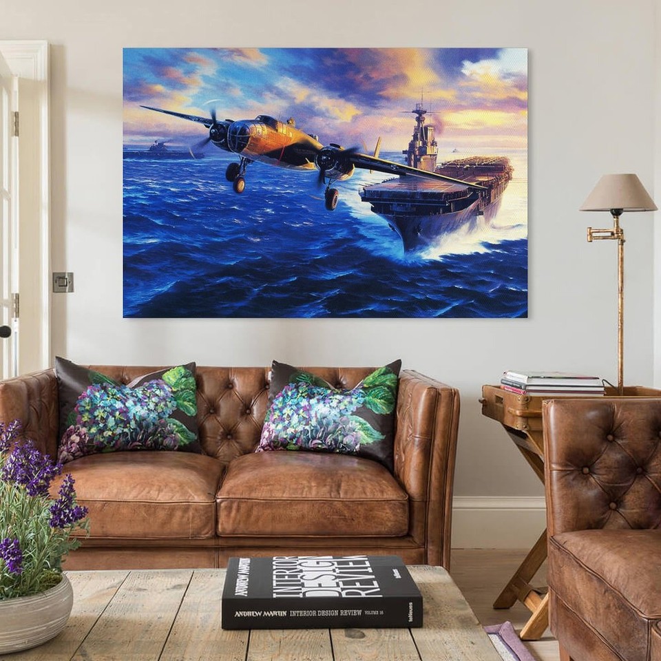 World War II U.S. Navy aircraft aircrCanvas Art Wall Painting Poster ...