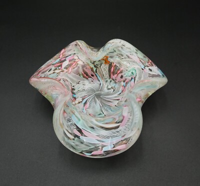 Vintage Fratelli Toso Murano Scramble Cane Bowl Ashtray Zanfirico Garza ...