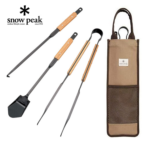 snow peak Bonfire Fire Tool Set Pro N-017R Fire hook Trowel Fire tong ...