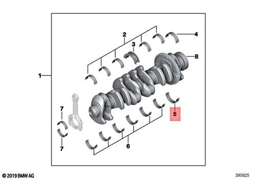 Genuine BMW Hybrid M X1 X3 X5 X6 Z4 Coupe Bearing Shell Red 11217627027 ...