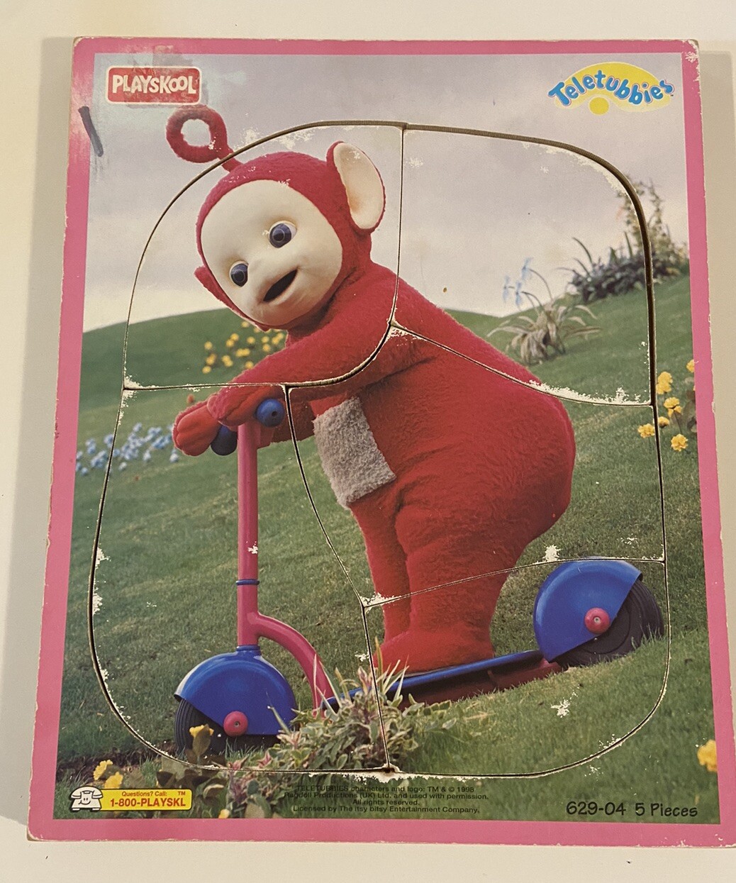 1998 Playskool Teletubbies Po Riding Scooter 5 Pc Preschool Tray Puzzle ...