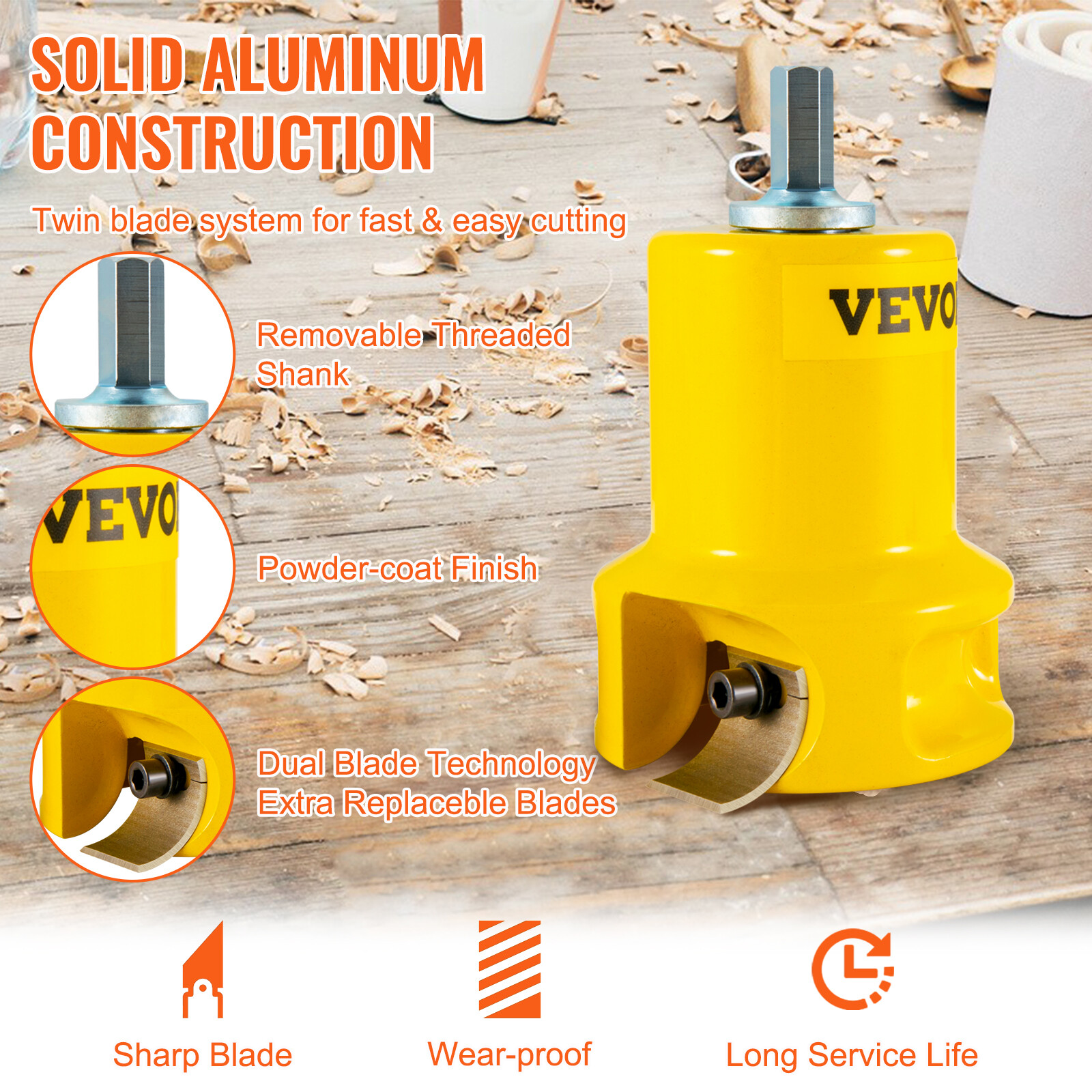 Tenon Cutter Log Furniture Kit 1" & 1.5"& 2" w/ Curved Blade for Home ...