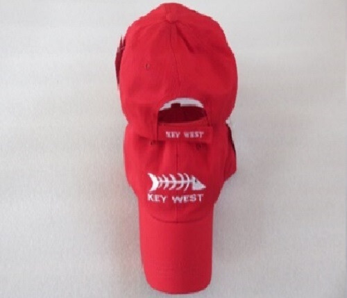 KEY WEST BONE FISH RED EMBROIDERED CAP HAT | eBay