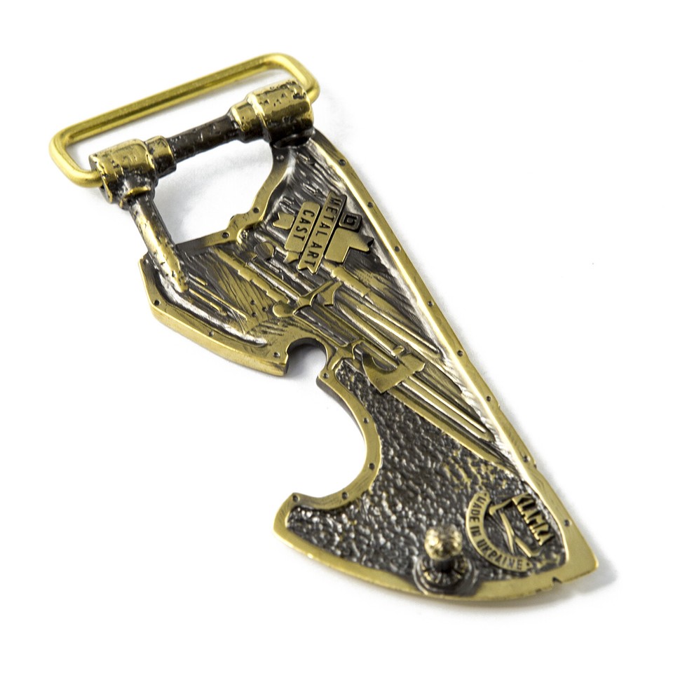 Brass belt buckle Ax of God, Medieval style buckle, Solid brass axe ...