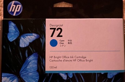 HP 72 Cyan Ink Cartridge, C9371A*Exp Date 10/2026* | eBay