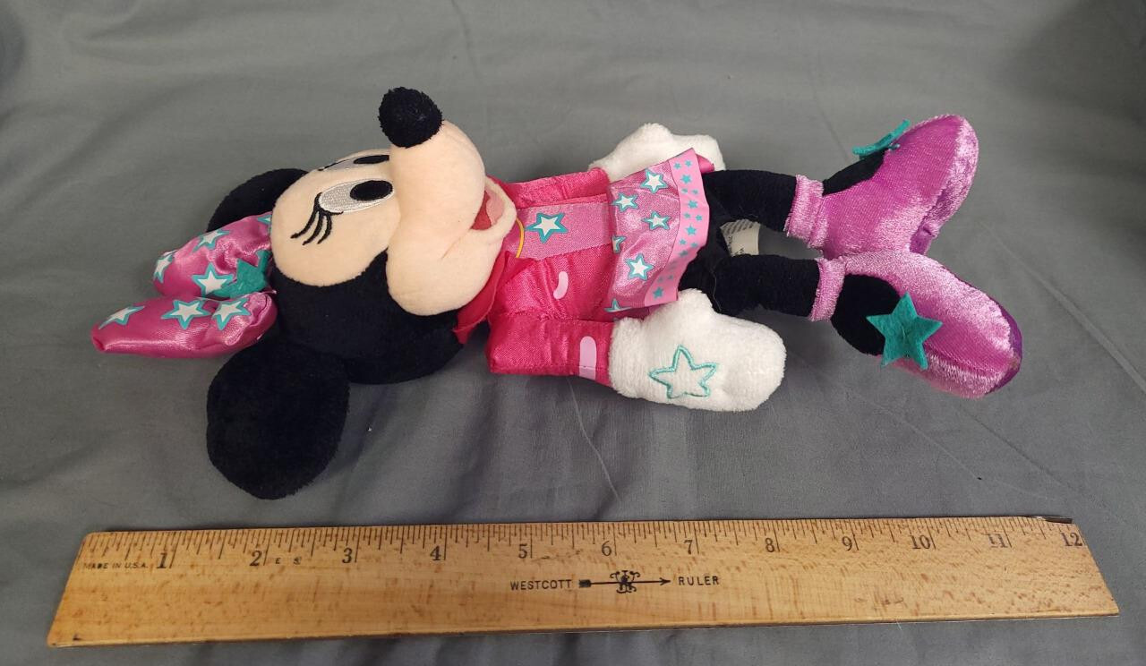 MINNIE MOUSE Rattle Lovey Security Blanket Satin & Disney Junior Pop ...