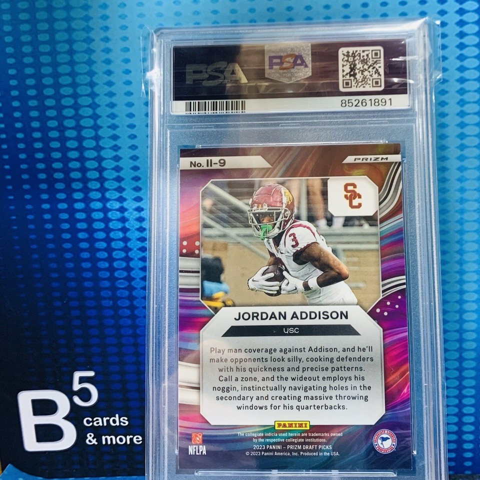 JORDAN ADDISON 2023 Prizm Draft Picks Instant Impact RC GOLD CRACKED ...