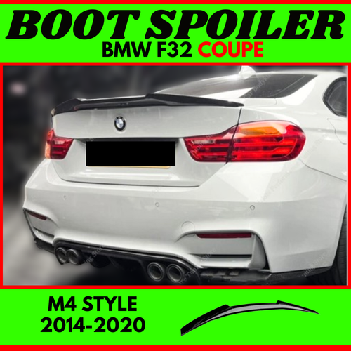 M4 Style Rear Boot Lip For BMW F32 COUPE (14-20) Gloss Black Wing 430i ...