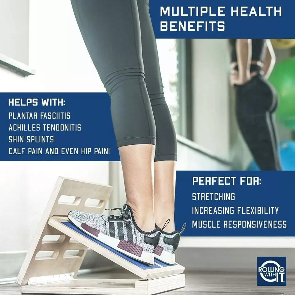 Professional Slant Board for Calf Stretching - Adjustable Wooden ...