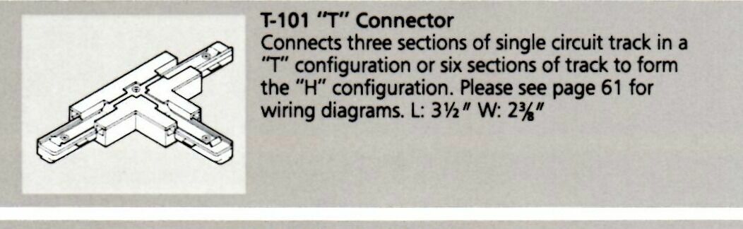 TROY TRACK Light System CUSTOM DIY NEW ACCESSORY T-CONNECTOR T101WT ...