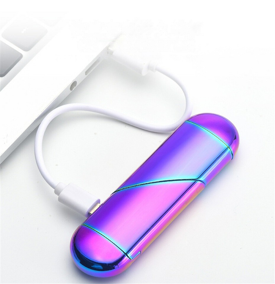 Heart Shaped Metal Lighter USB Electric Flame Windproof Butane Gas ...